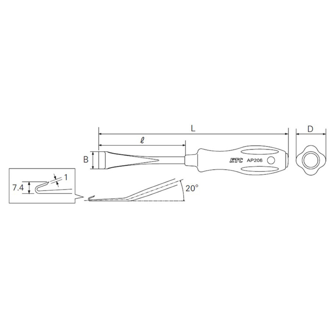 KTC ドアベルトモールリムーバー AP206 京都機械工具 | 工具の通販 FINE PIECE デリバリー｜自動車の整備機器・用品・システムがネットでお得に仕入れできる業者向け卸売サイト ...